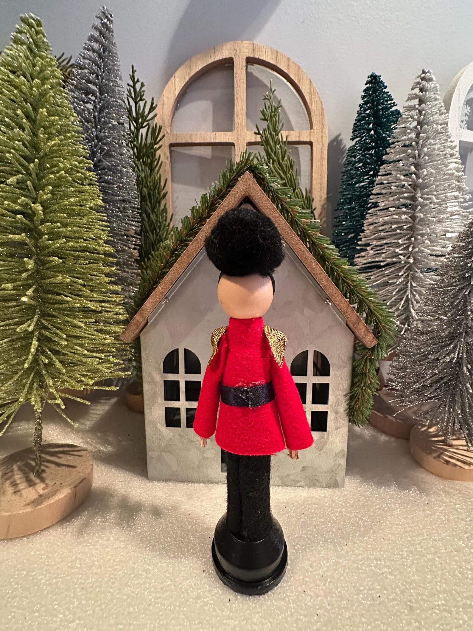 Handmade Wooden Toy Soldier - Festive Red and Black Christmas Guard ...