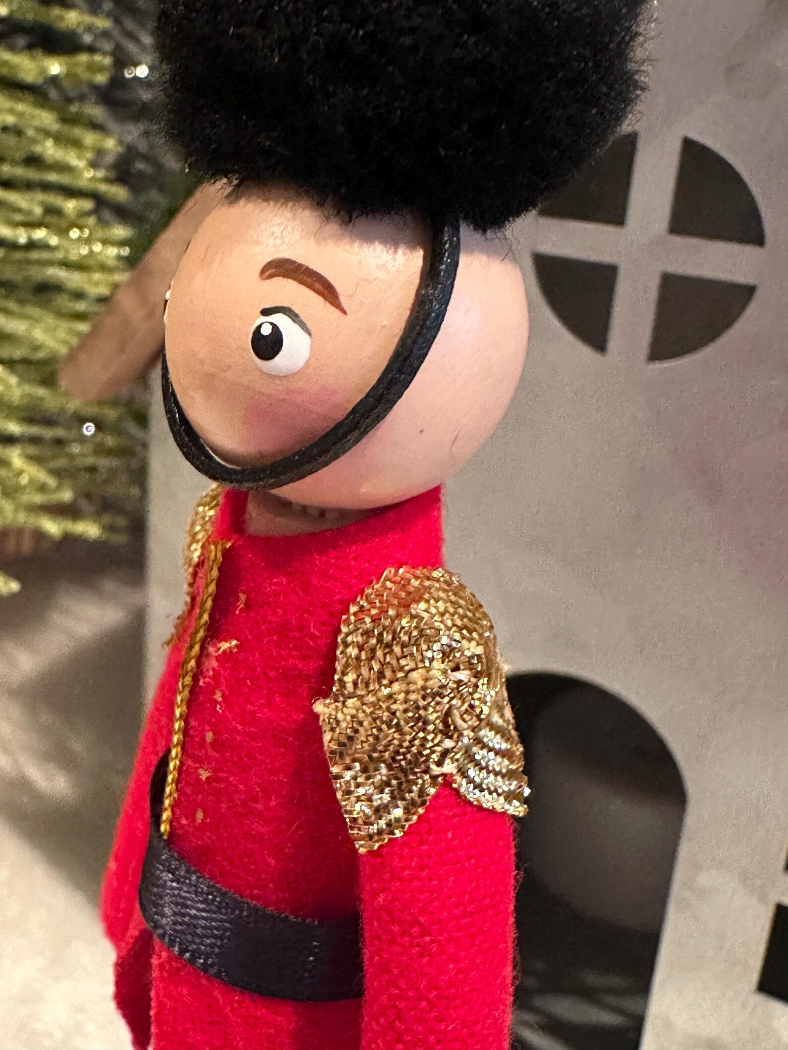 Handmade Wooden Toy Soldier - Festive Red and Black Christmas Guard ...