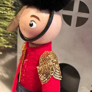 Handmade Wooden Toy Soldier - Festive Red and Black Christmas Guard ...