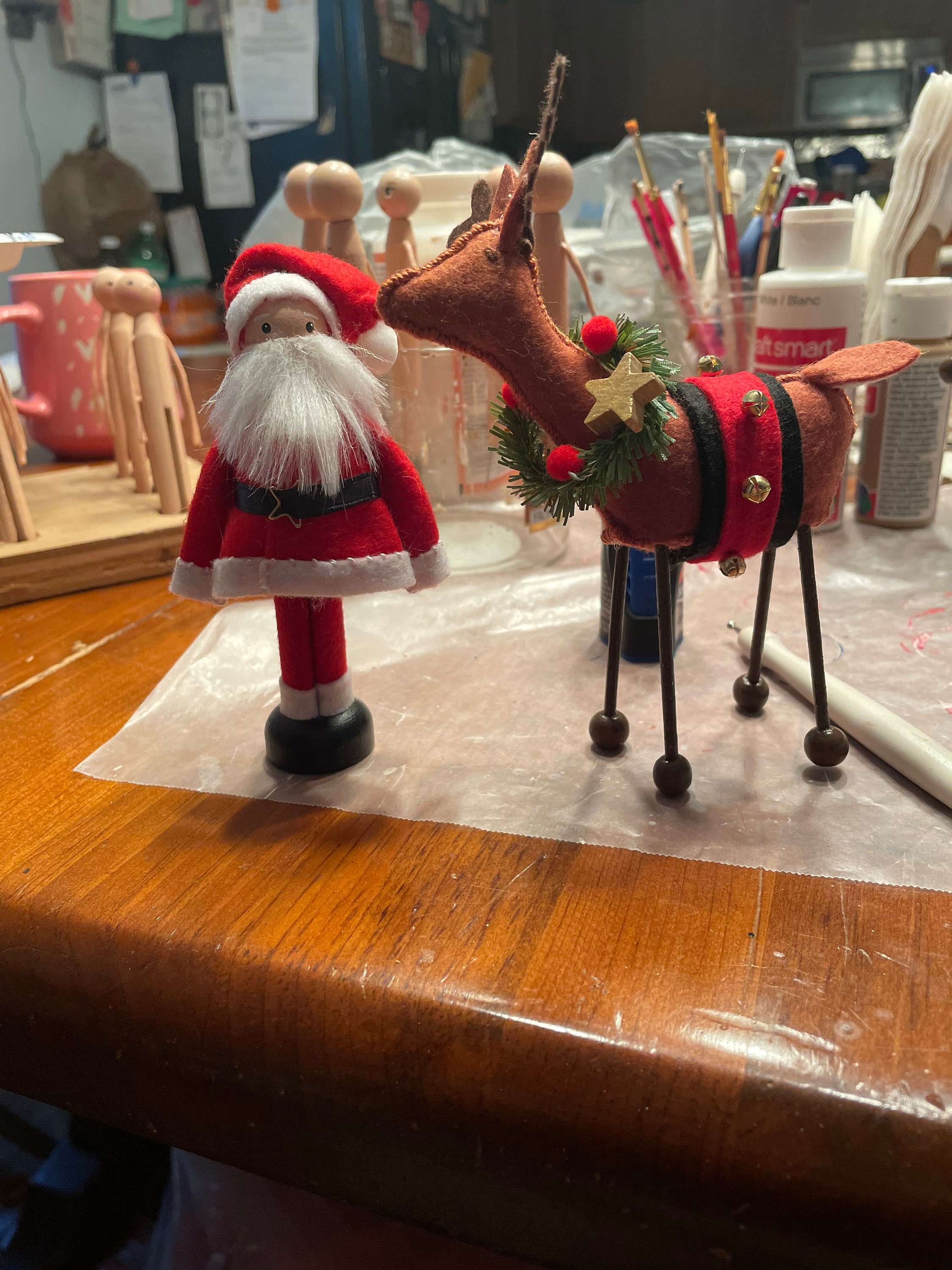 Santas Reindeer Figurine Decoration, Red Nosed Reindeer, Secret Santa ...