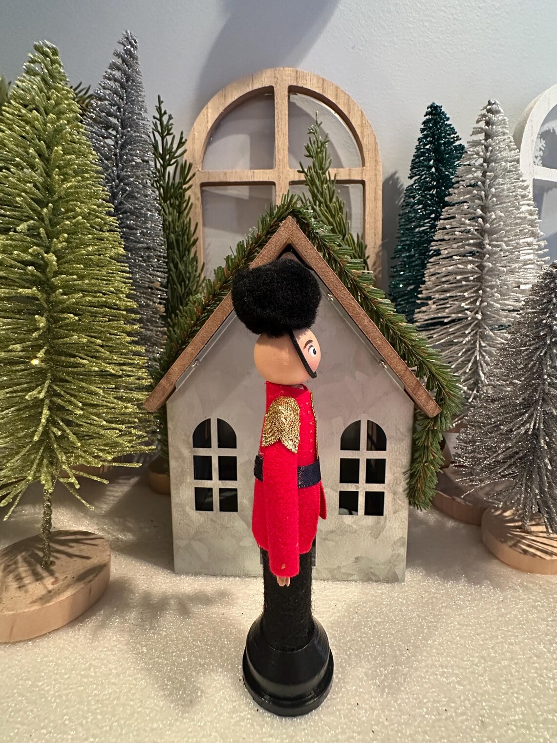 Handmade Wooden Toy Soldier - Festive Red and Black Christmas Guard ...