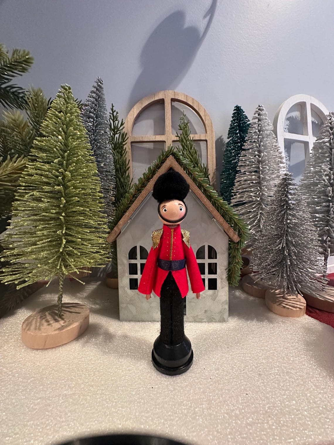 Handmade Wooden Toy Soldier - Festive Red and Black Christmas Guard ...