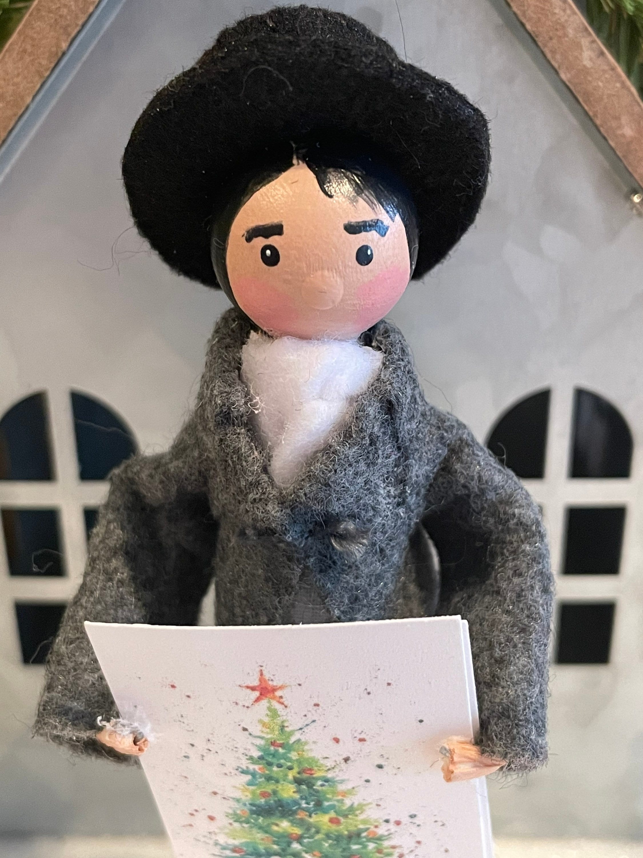 Handmade Christmas Caroler Bot Figurine, Holiday Decoration, Clothespin ...