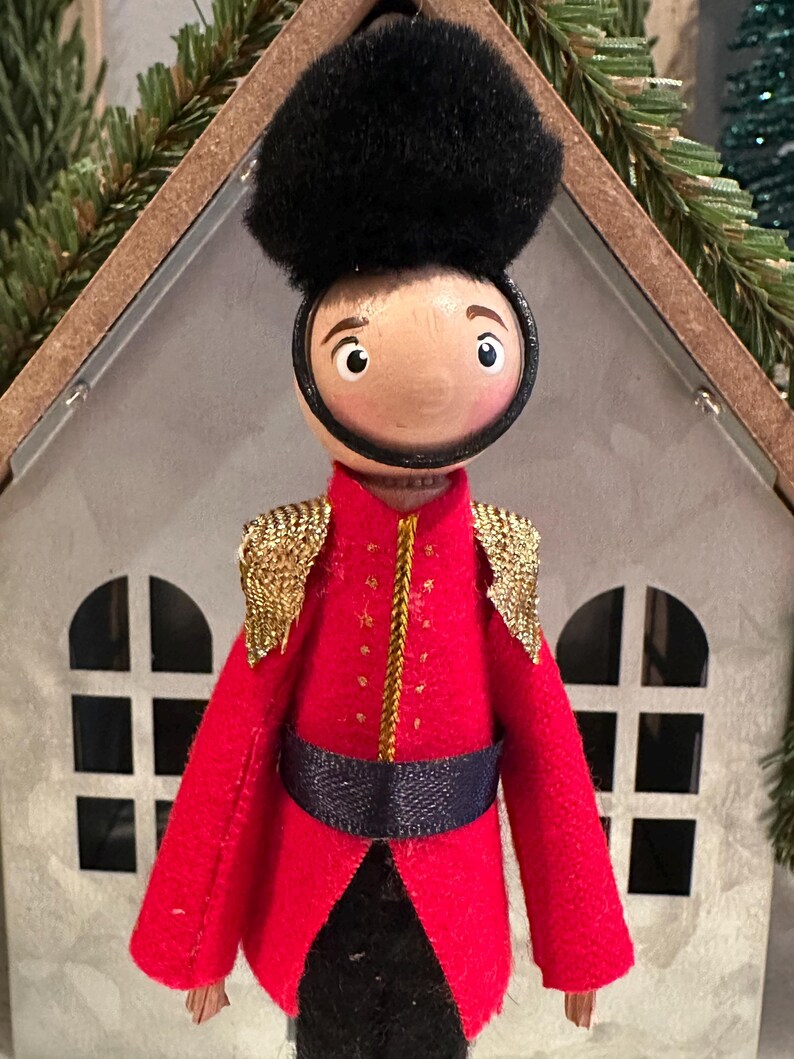 Handmade Wooden Toy Soldier - Festive Red and Black Christmas Guard ...