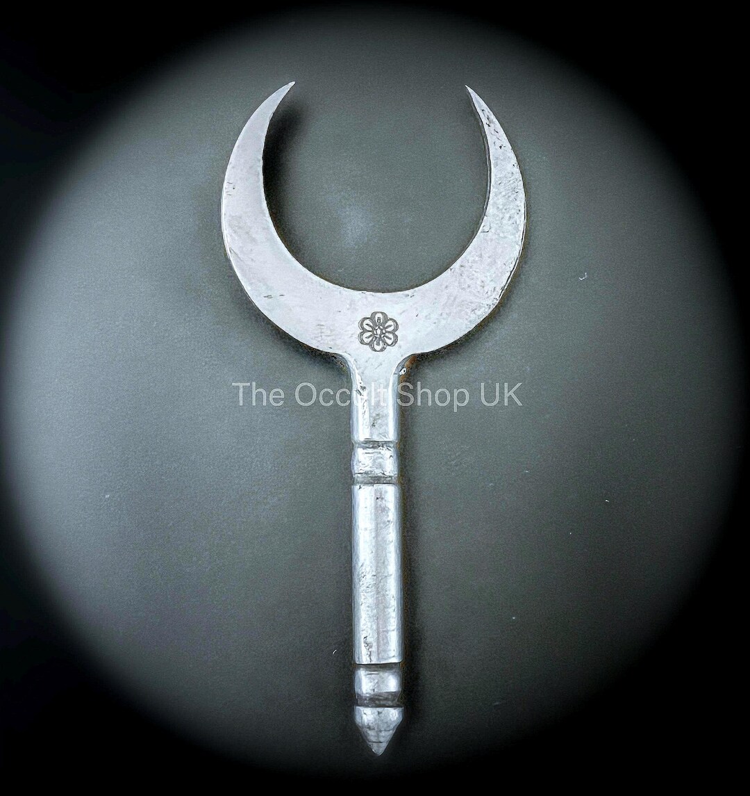 Handcrafted Iron Crescent Moon • Altar Wand Ritual Protection Charm ...