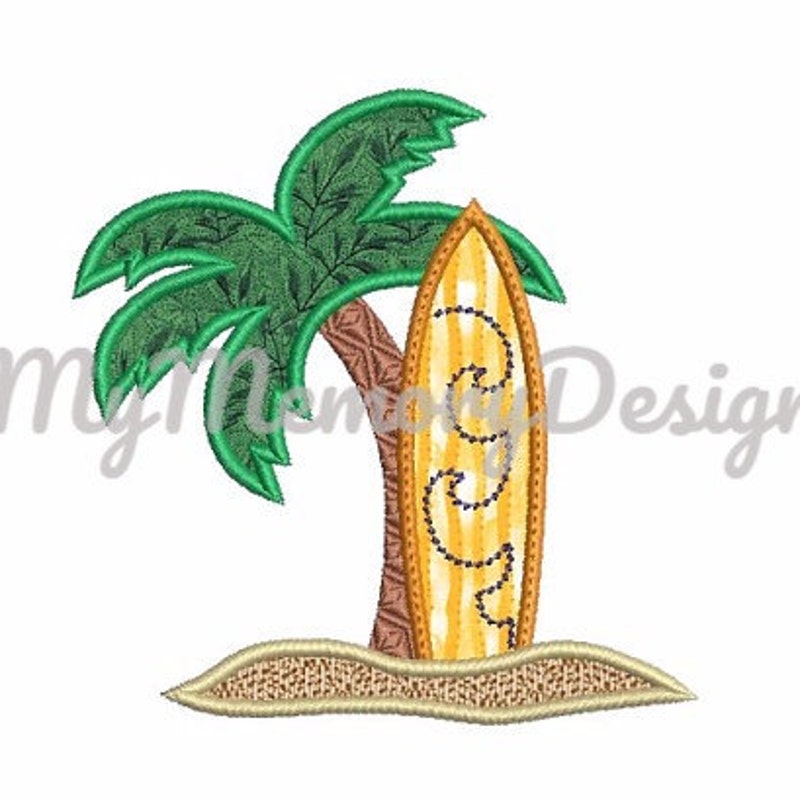 Surfboard and Palm Tree - Etsy