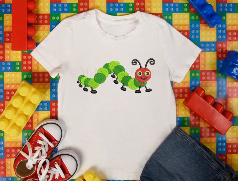 Caterpillar Machine Embroidery Design, Worm Embroidery, Fill Stitch ...