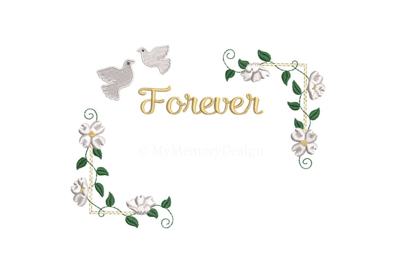 Wedding Frame Embroidery Design Wedding Monogram Frame - Etsy