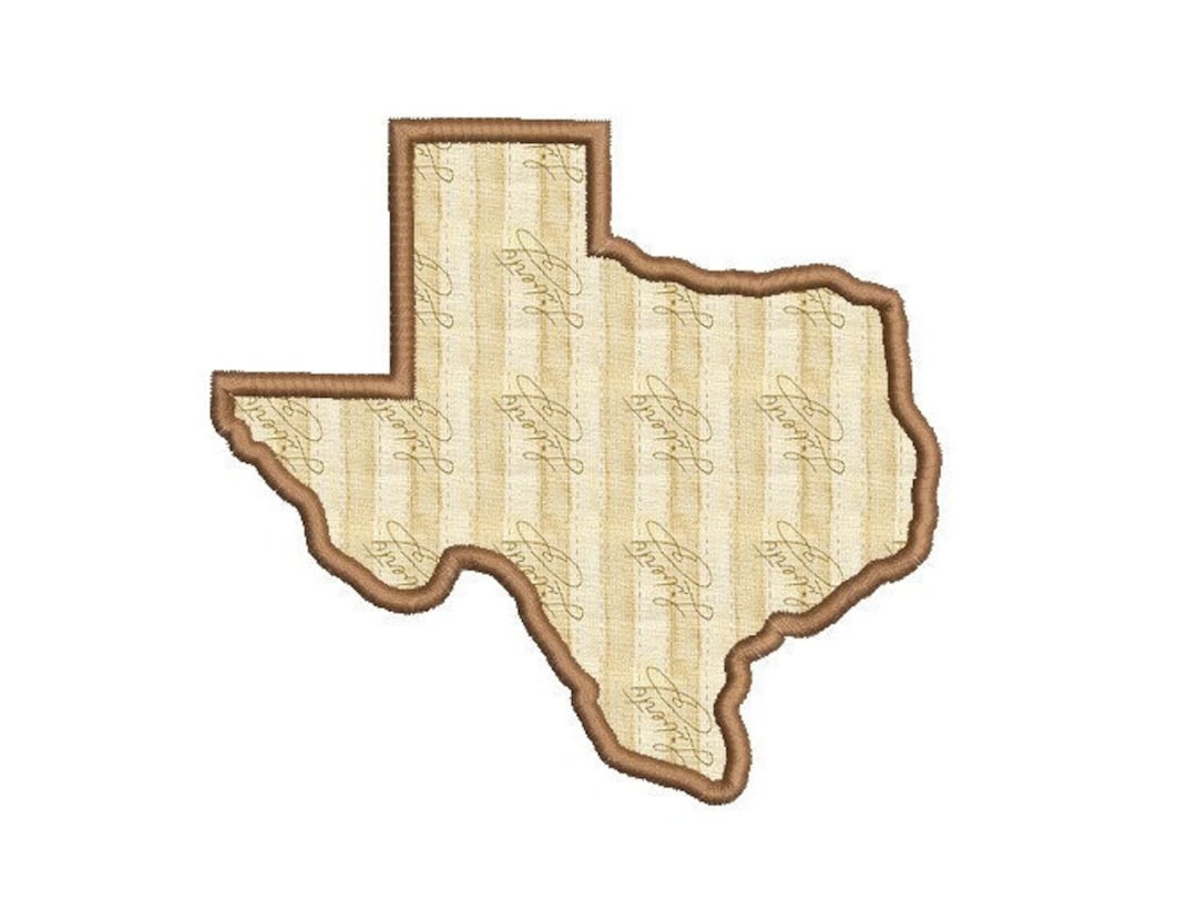 Texas Applique Design - Texas Embridery Design - State Shape Embroidery ...
