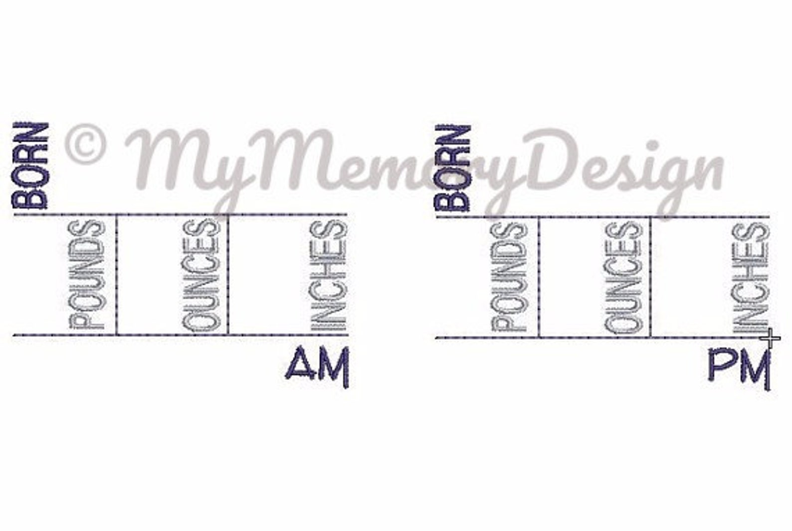 Baby Birth Announcement Embroidery Design Template - 4x4 5x7 6x10 Size ...