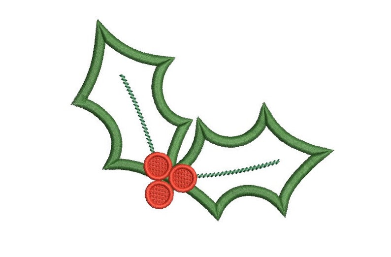Christmas Embroidery Design Holly Berry Applique Design - Etsy