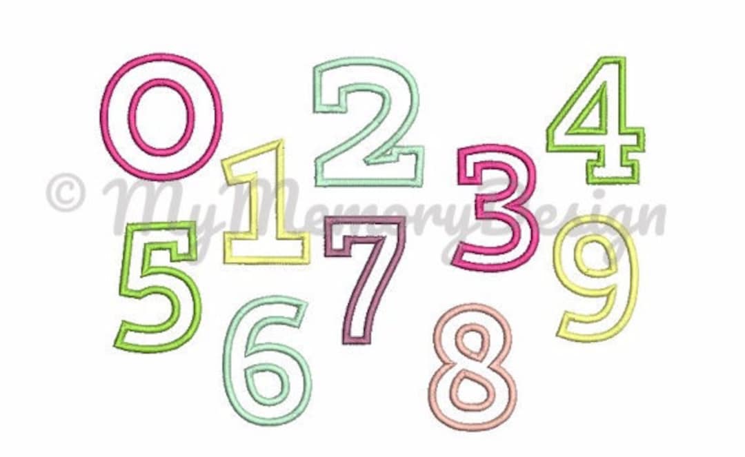 Numbers Applique Design , Applique Numbers Embroidery Design , Birthday ...