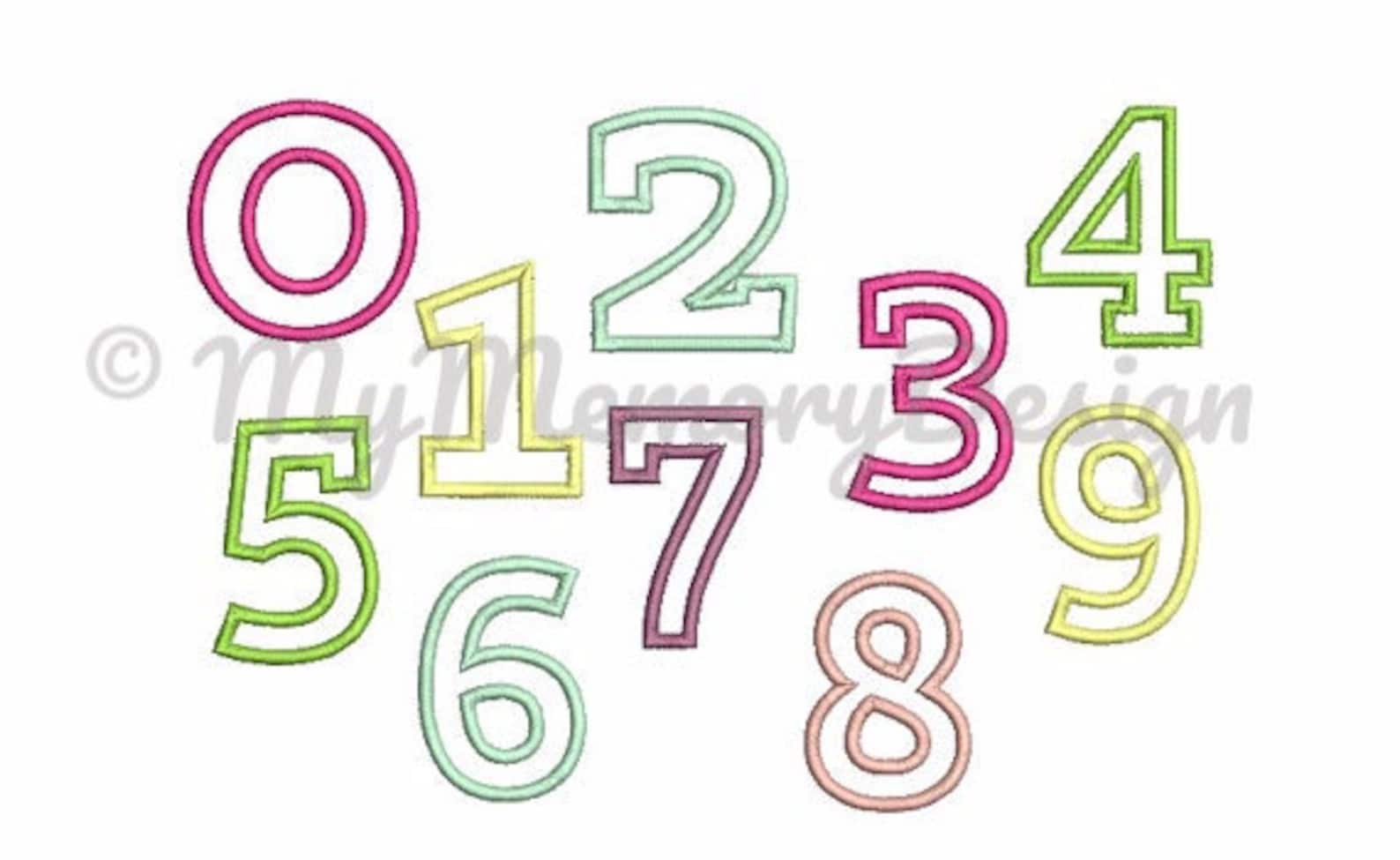Numbers Applique Design Applique Numbers Embroidery Design - Etsy