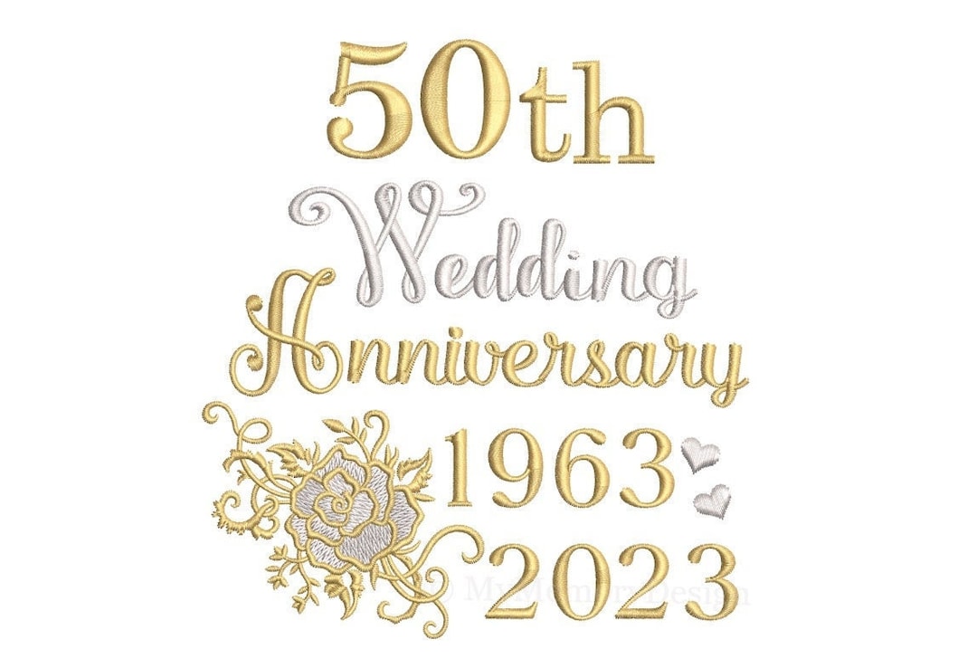 50th Wedding Anniversary , Template Design, Golden Wedding, Hearts ...