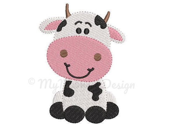 Baby Boy Cow Embroidery Design, Farm Animal embroidery design, Machine ...