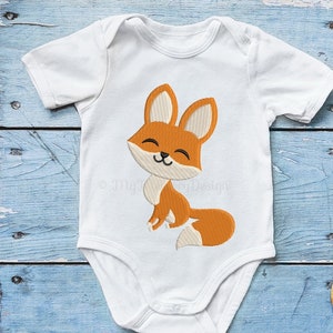 Cute Baby Boy Fox Embroidery Design, Machine Embroidery Design, Instant ...