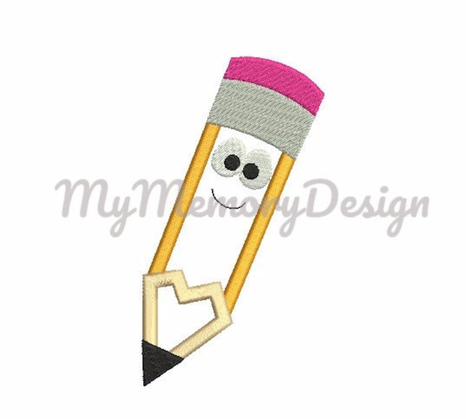 School Embroidery Design Pencil Applique Design Back to - Etsy