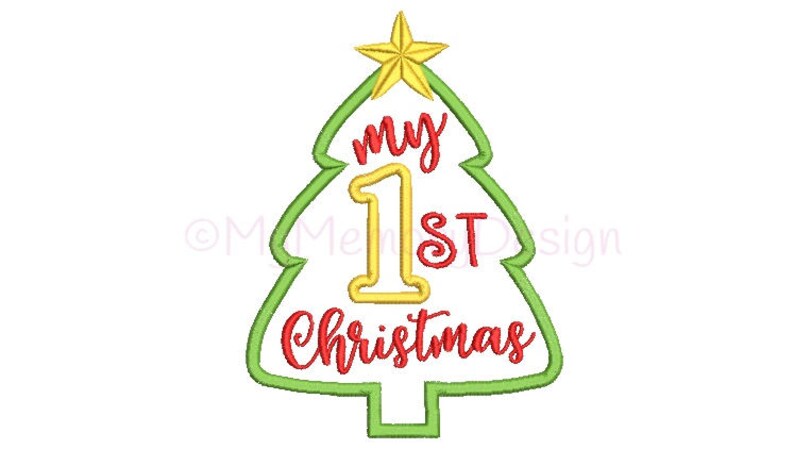 My 1st Christmas Embroidery Design - Christmas Design - Christmas Tree ...