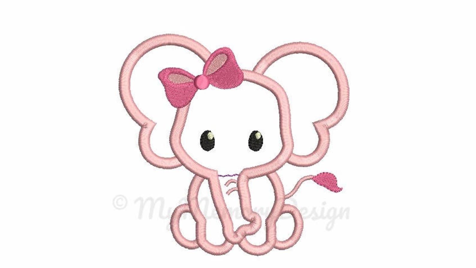 Elephant Applique Design Elephant Embroidery Baby - Etsy