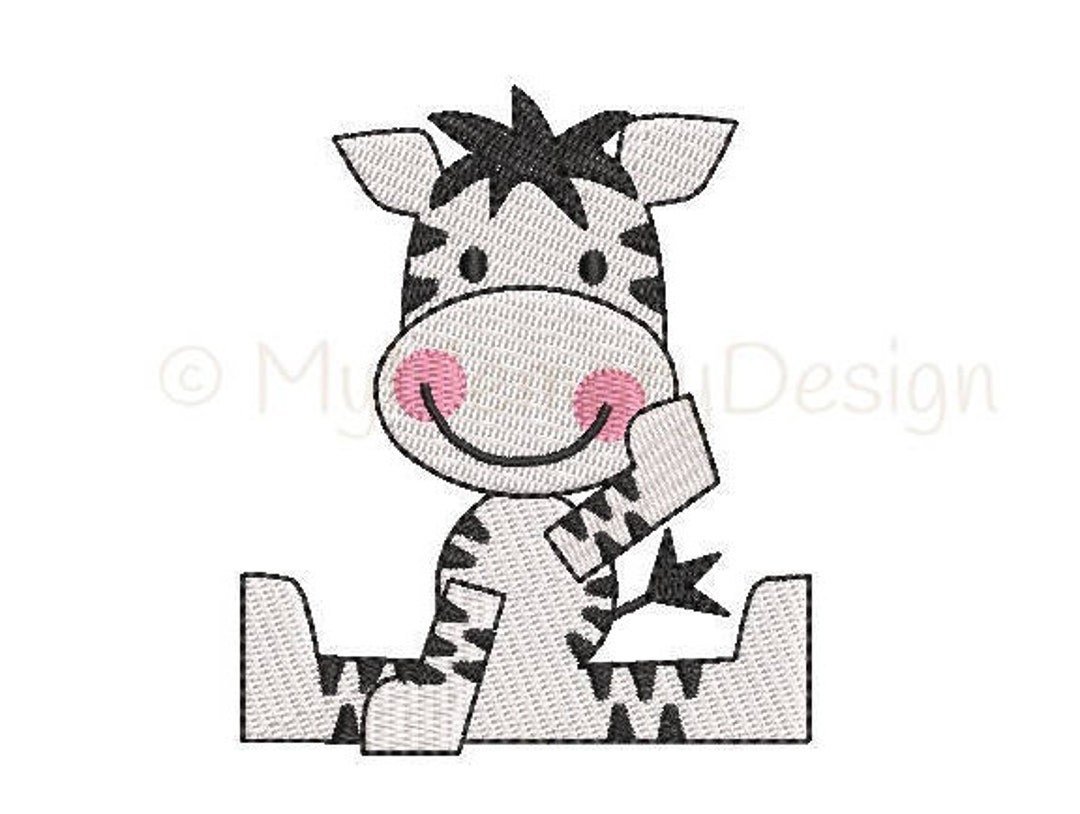 Baby Zebra Embroidery Design, Cute Animal Embroidery Design , Machine ...