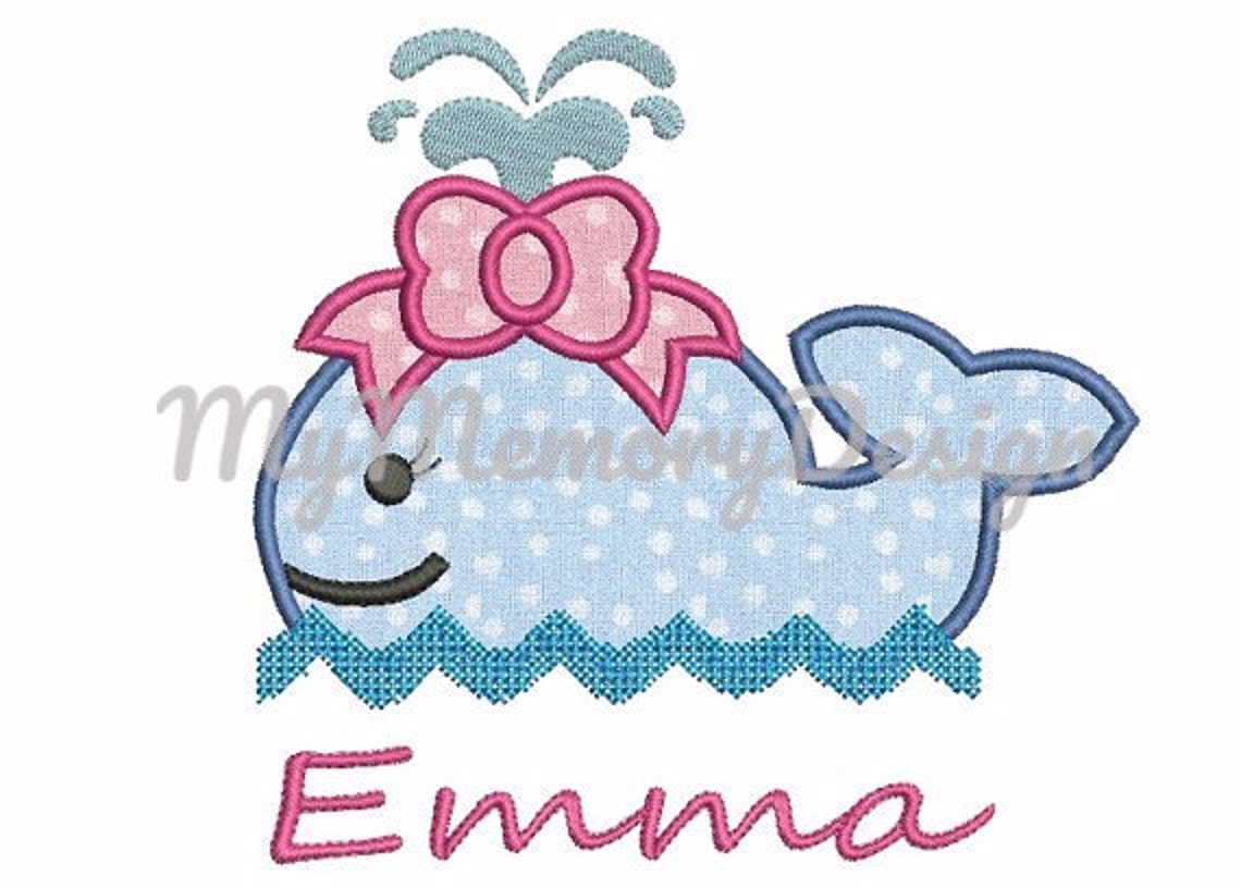 Whale Embroidery Machine Design , Baby Embroidery , Nautical Applique ...