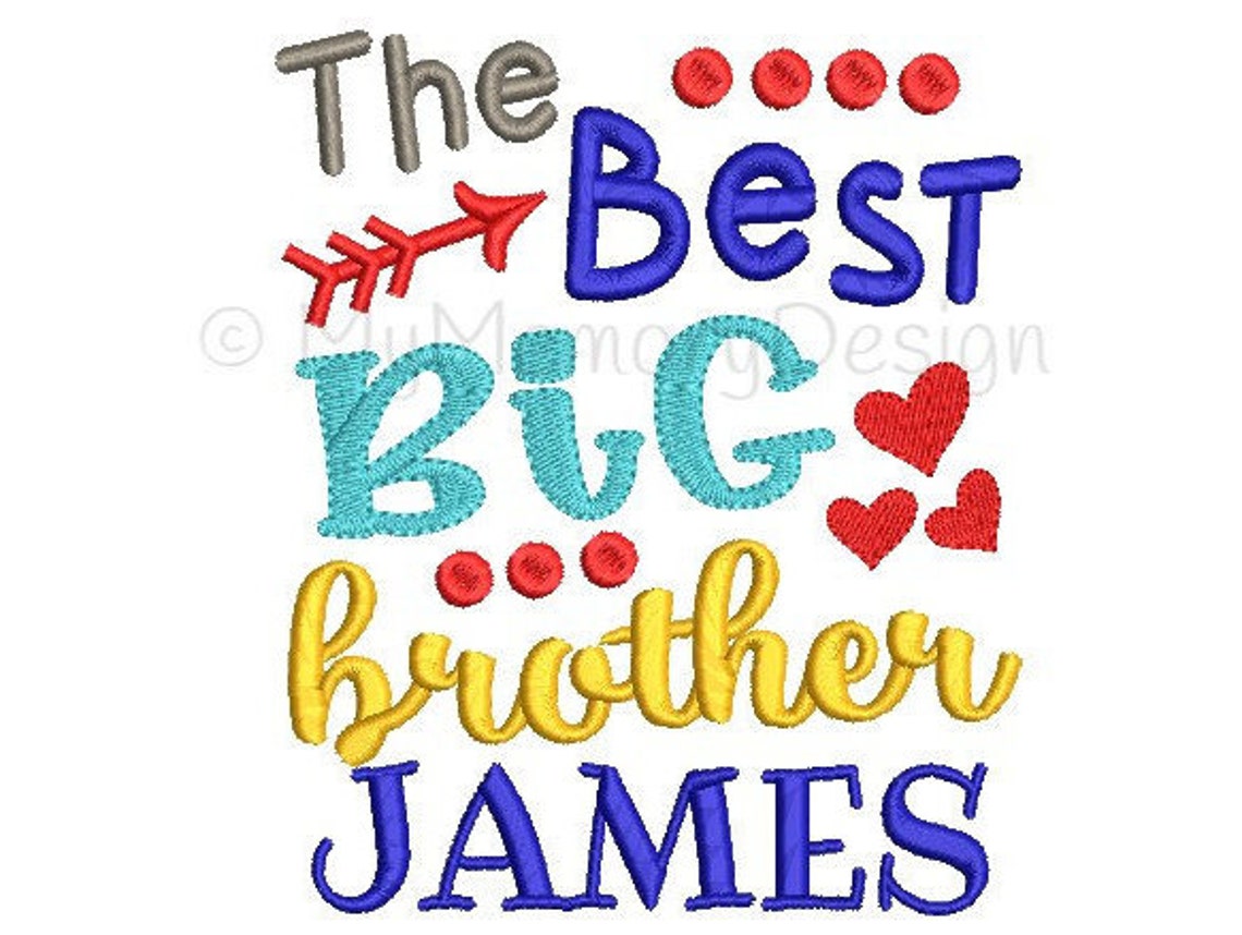 Big Brother Embroidery Embroidery Sayings Siblings - Etsy