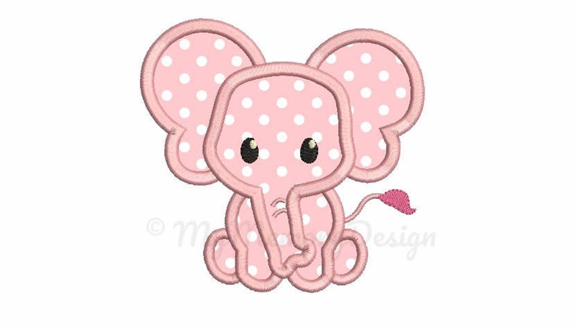 Elephant Applique Design Newborn Embroidery Baby Girl - Etsy