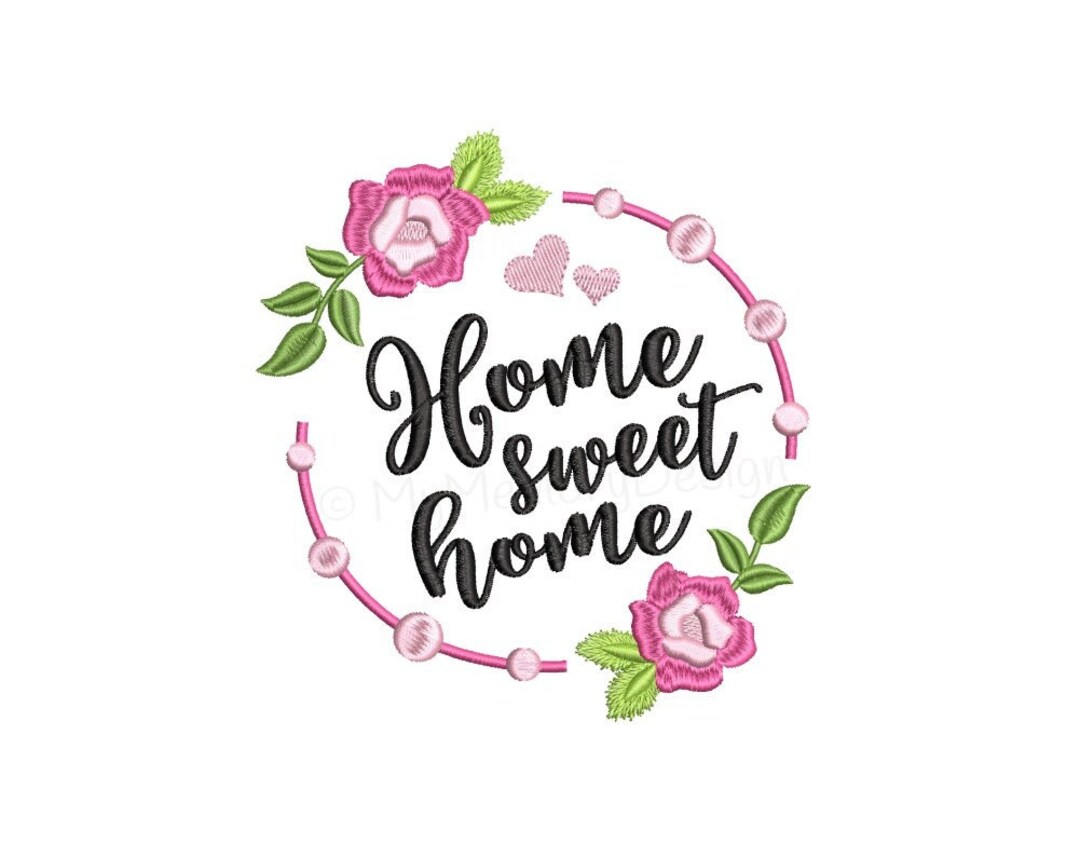 Home Sweet Home Embroidery Pattern, Kitchen Embroidery Design, Instant ...