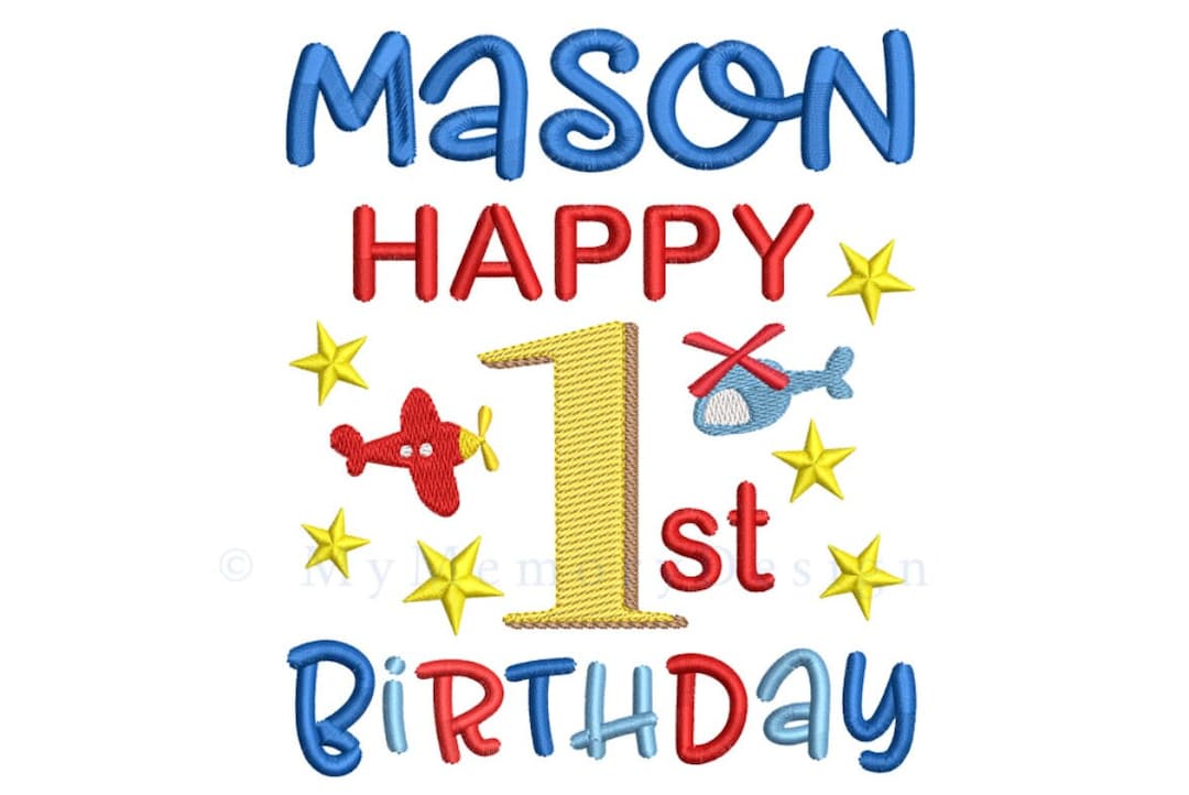 1st Birthday Embroidery Design , Birthday Boy Embroidery, PERSONALIZED ...