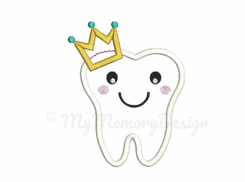 Tooth Embroidery Design - Tooth Applique - Prince Design - Machine ...