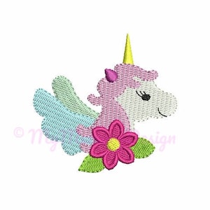 Cute Baby Unicorn Machine Embroidery Design - Mini Rainbow Embroidery ...