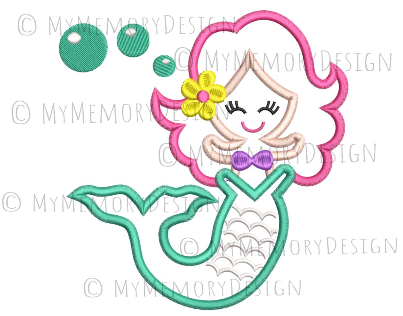 Mermaid Embroidery Design Girl Embroidery Summer Embroidery - Etsy