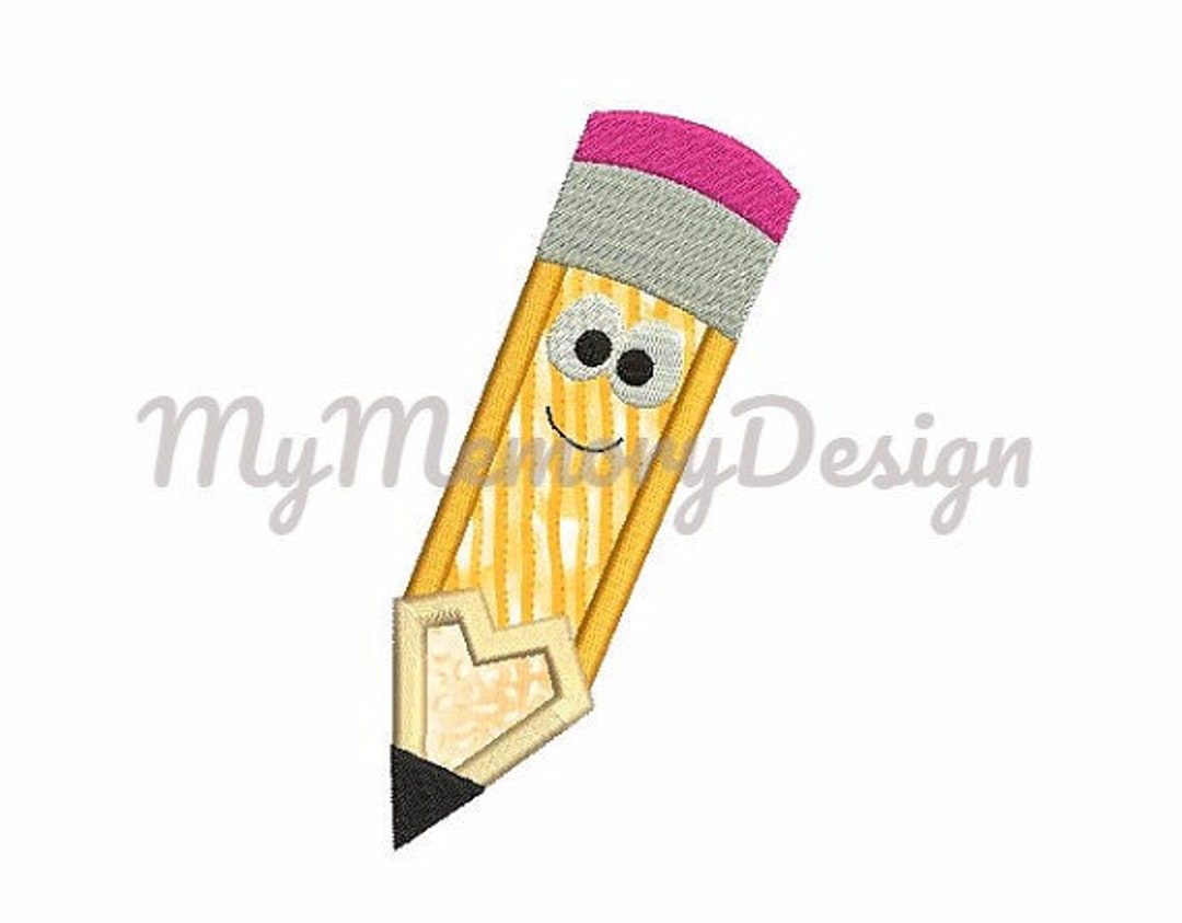School Embroidery Design, Pencil Applique Design, Back to School ...