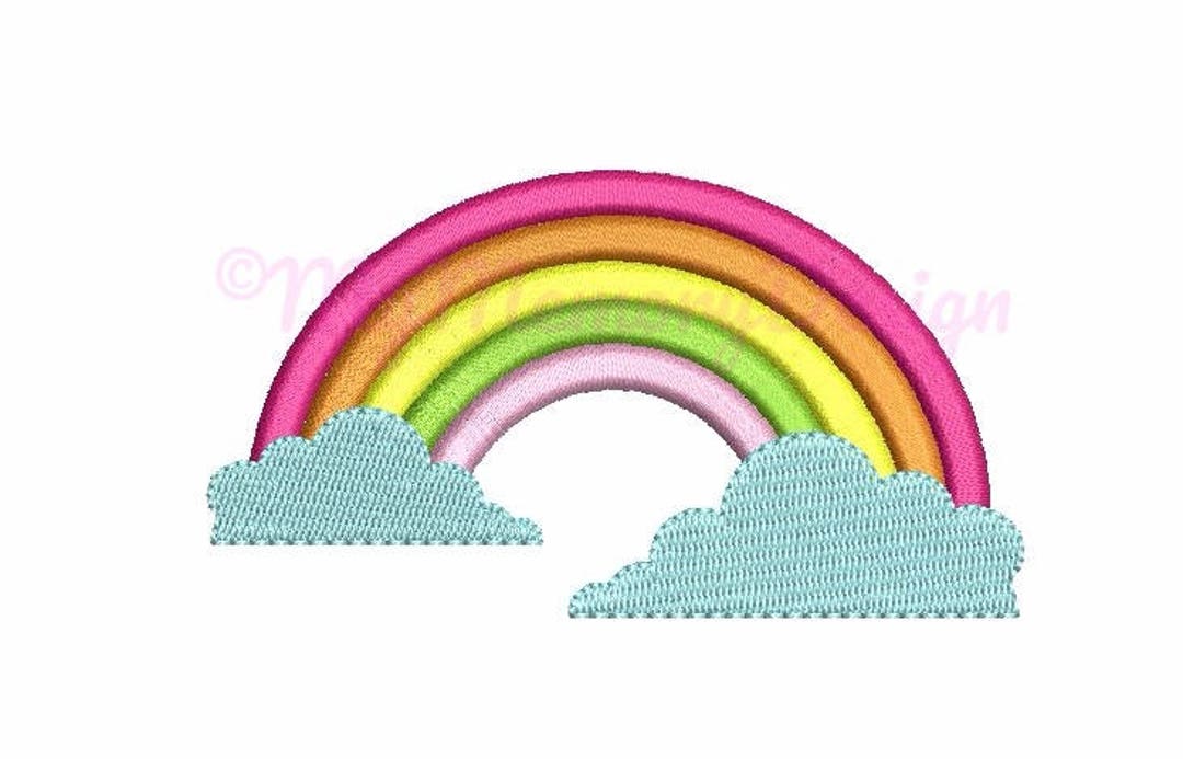 Mini Colorful Rainbow Embroidery Design, Cloud Embroidery Designs ...