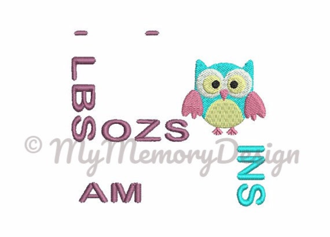 Owl Birth Subway Art TEMPLATE Baby Birth Announcement Machine - Etsy