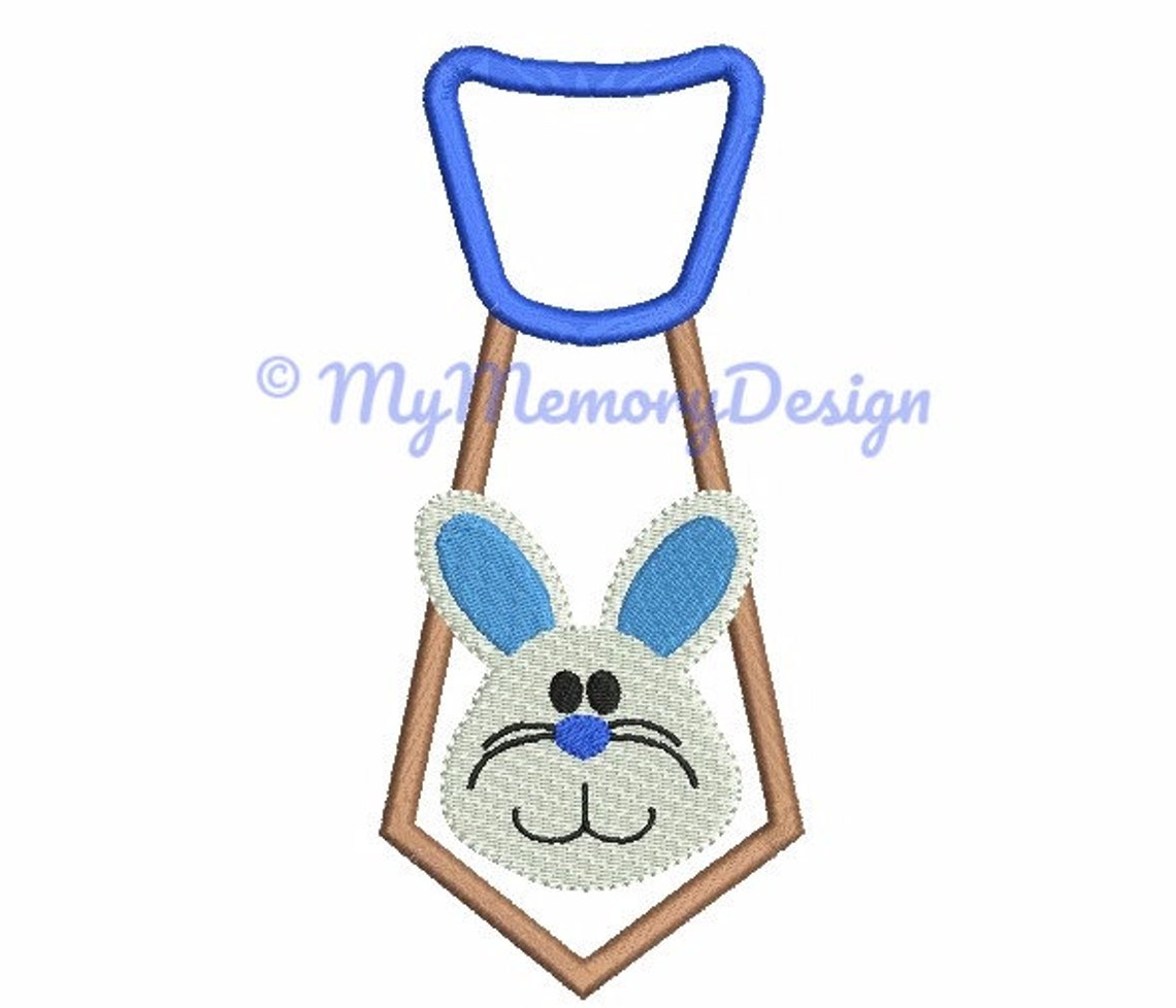 Easter Embroidery - Easter Bunny Tie Applique Design - Bunny Embroidery ...