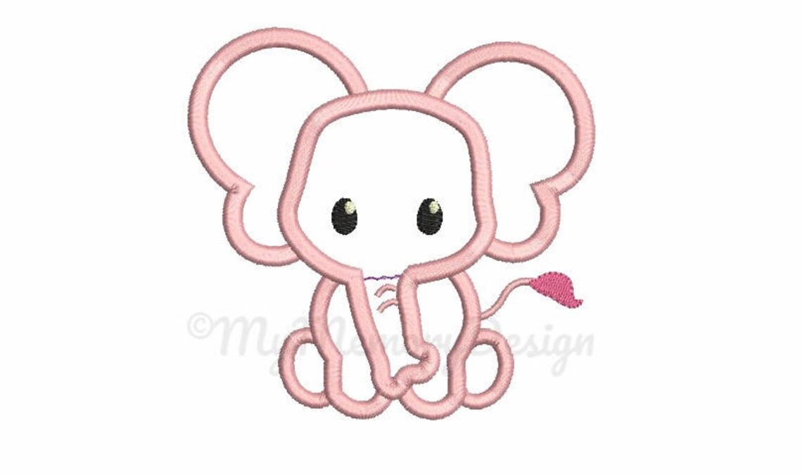 Elephant Applique Design Newborn Embroidery Baby Girl - Etsy