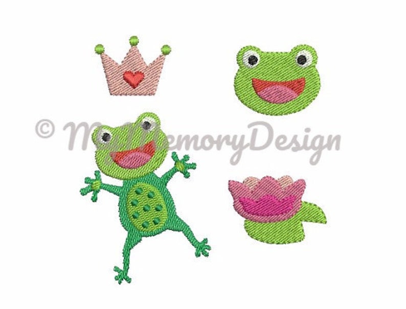 Frog Embroidery Design - SET of 4 Design - Animal Embroidery Design ...