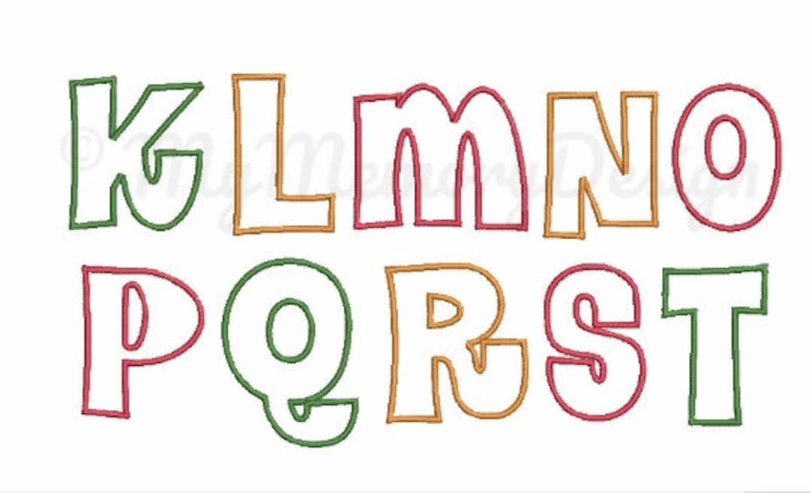 Applique Font Embroidery Design Machine Embroidery Font - Etsy