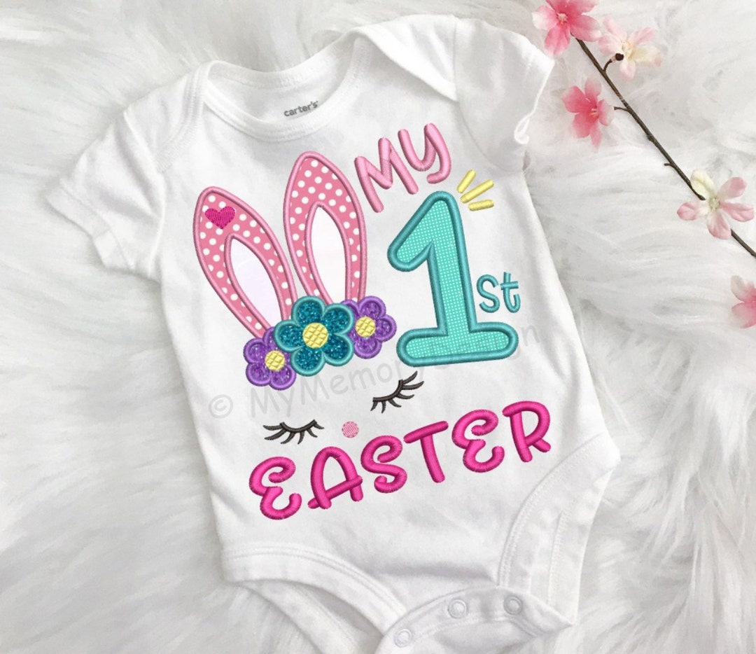 My 1st Easter Embroidery Design, Easter Bunny Embroidery, Baby ...