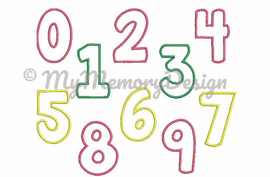 Applique Numbers Design, Applique Numbers, Birthday Numbers Embroidery ...
