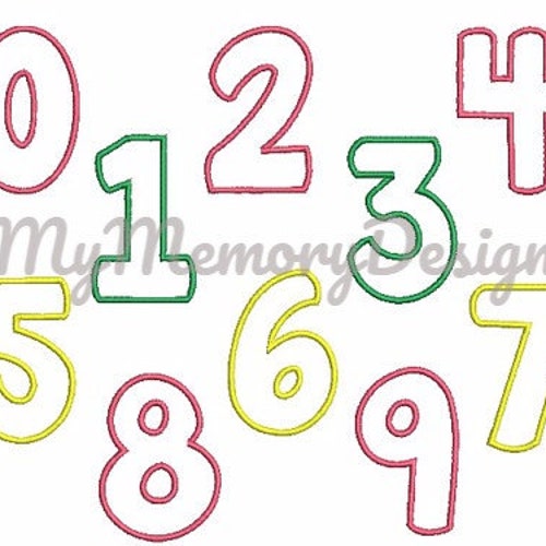 Numbers Applique Design Birthday Numbers Embroidery - Etsy