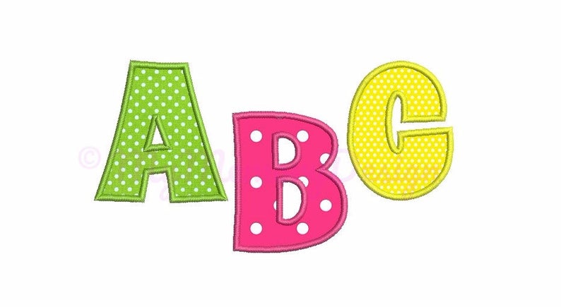 Applique Font Embroidery Design Machine Embroidery Font | Etsy