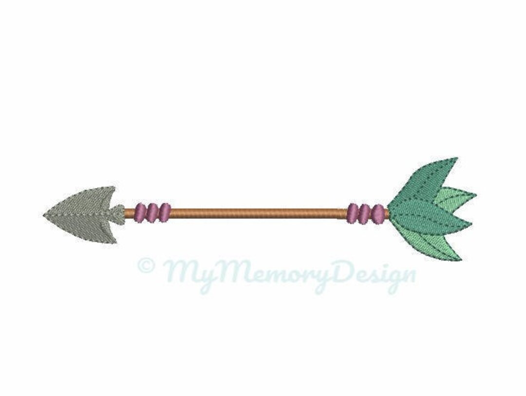 Arrow Embroidery Design, Arrow With Feather Embroidery Design, Boho ...