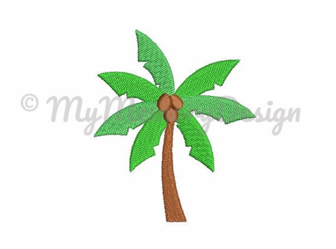 Palm Tree Embroidery Design - Summer Embroidery Design - Fill Stitch ...