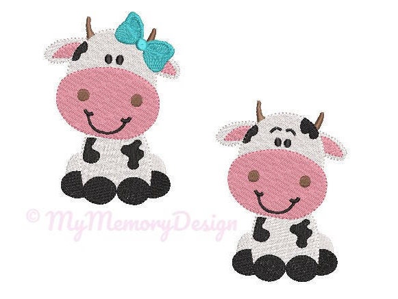Baby Cute Cow Embroidery Design, Animal Embroidery Design , Machine ...