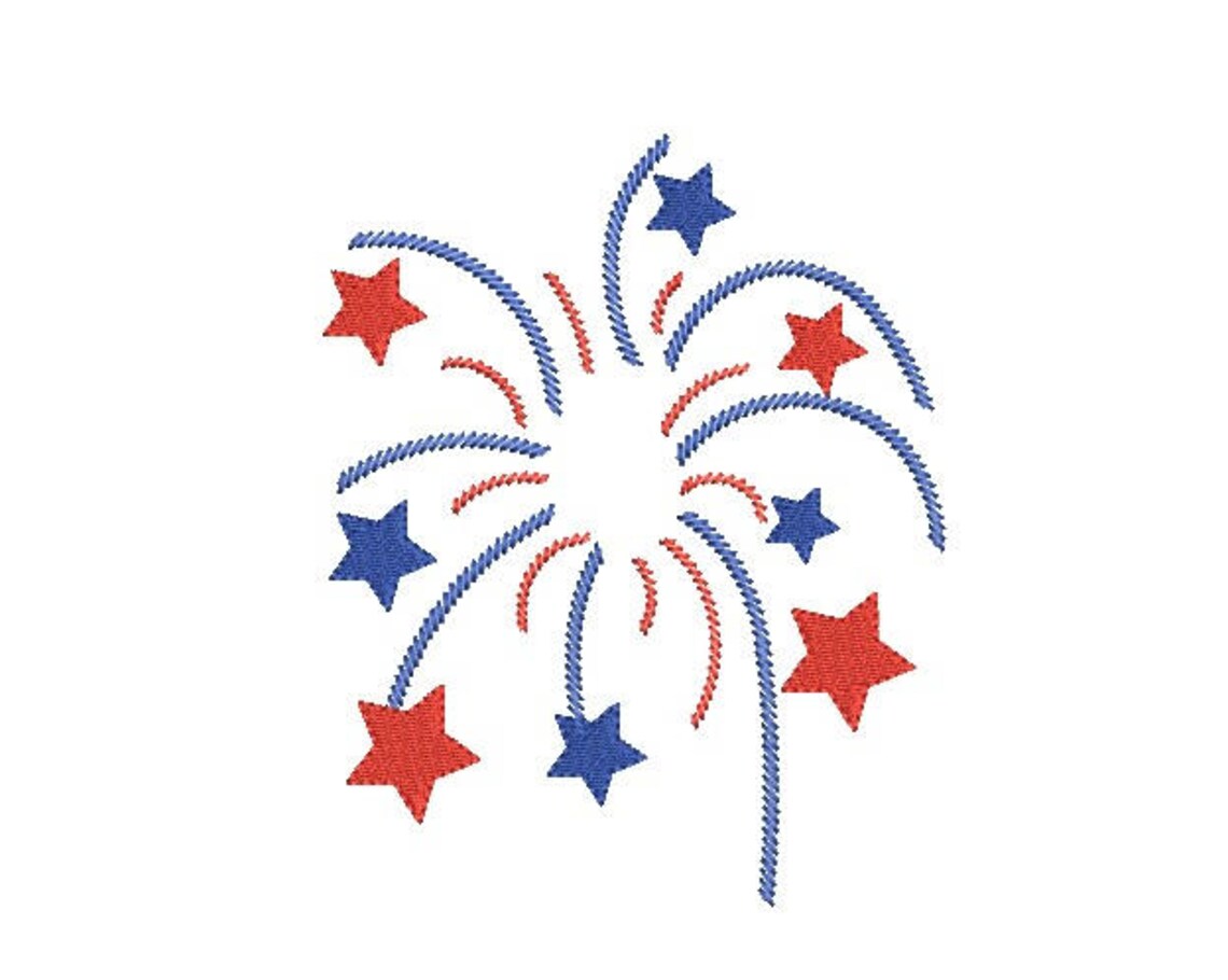 Fireworks Embroidery Design - Patriotic Embroidery - Flag Embroidery ...