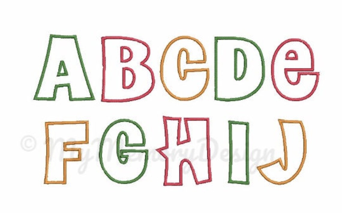 Applique Font Embroidery Design Machine Embroidery Font | Etsy