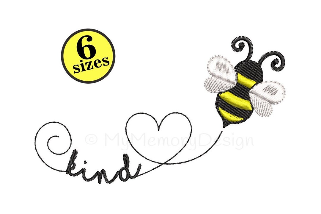 Bee Kind Embroidery Design Machine Embroidery Design 6 - Etsy