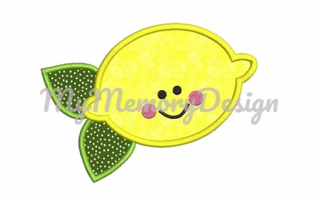 Lemon Embroidery Design - Lemon Applique Design - Summer Embroidery ...